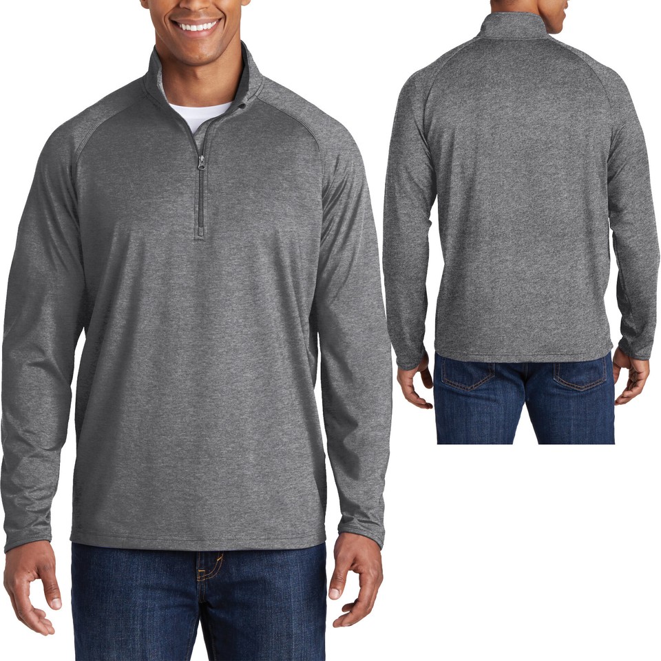 Mens Tall Heather Moisture Wicking Stretch 1/4-Zip Pullover LT-4XLT NEW ...