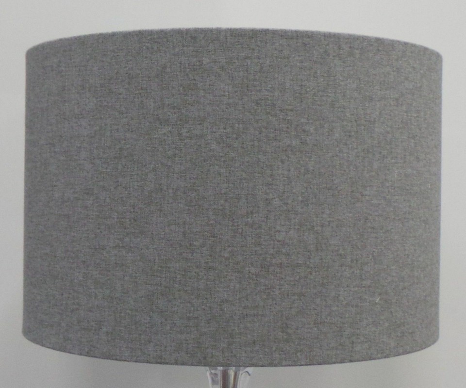 Brushed Grey Lampshade for ceiling light table floor shade fabric round ...