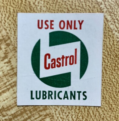 Use Only Castrol Lubricants Automobile Decal Sticker Label Vintage 2-66 ...