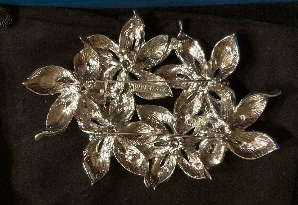 Rara Avis Iris Apfel Large Multi Rhinestone Crystal "Trembler" Flower ...