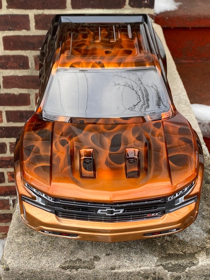 CUSTOM PAINTED RC BODY, XMAXX, X-MAXX, X MAXX, CANDY CHROME FLAMES | eBay