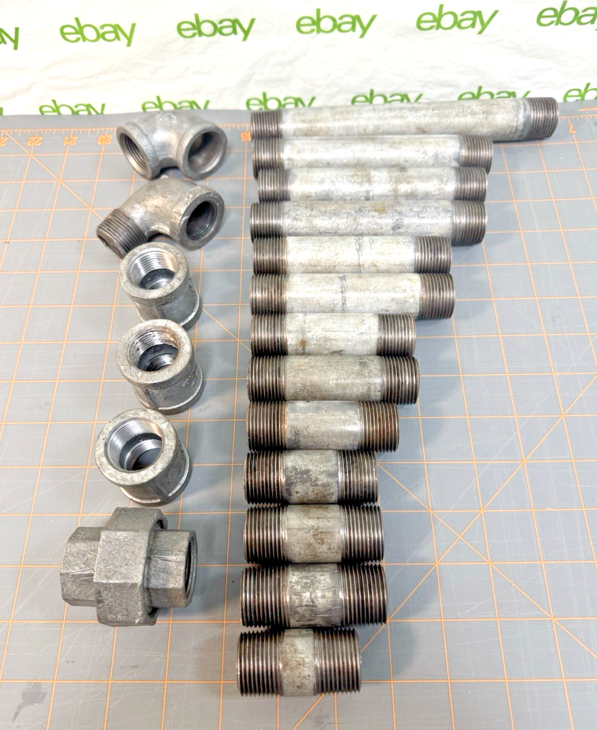 Lot of 22 Galvanized Steel 3/4" Threaded Pipe Fittings Schedule-40 | eBay