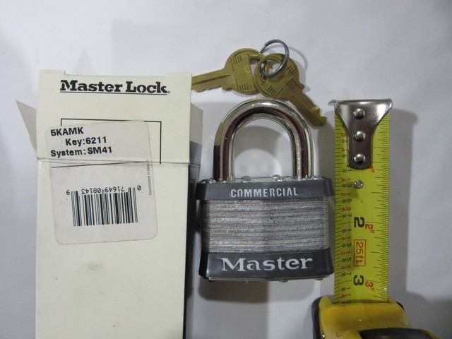 Master Lock 5KA 2" Wide Laminated Steel Pin Tumbler Padlock Keyed Alike ...