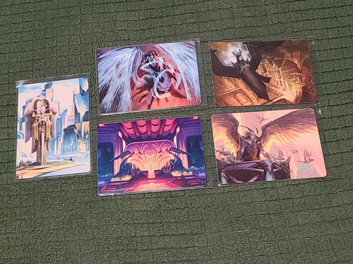 MTG Art Series x5 Angelic Sleuth,Falco Spara Pactweaver,Jetmir's garden ...