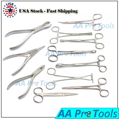 Body Piercing Tools Septum Hemostat Forceps Dermal Scissors Variations ...