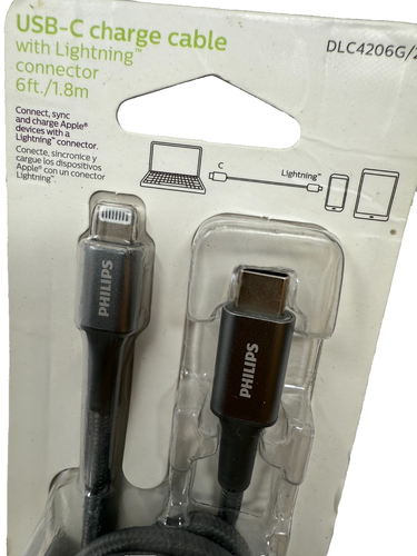 Philips Braided USB-C Charge Cable , 6ft For iPhone / iPad NEW ...