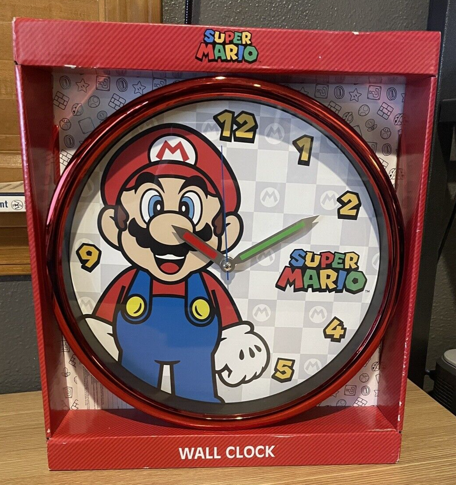 Super Mario Wall Kids Room Clock Red Mario Clock Analog Display | eBay
