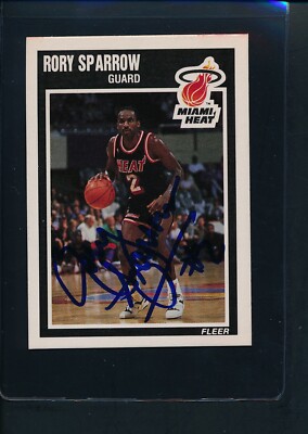 1989/90 Fleer #84 Rory Sparrow Miami Heat Signed Auto *54161 | eBay