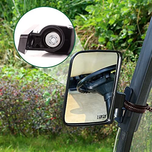 9.99WORLD MALL Golf Cart Side Mirrors, No Drilling 180 Degree Rotation ...