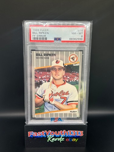 1989 Fleer Bill Ripken FF ERROR Card #616 Billy F**K Face Bat Rare PSA ...