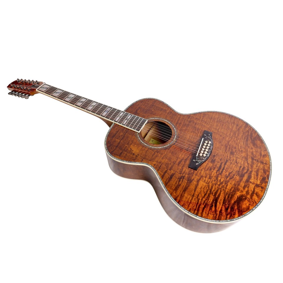12 Strings Acoustic Jumbo Body Guitar Quilted Maple body Maple Neck ...