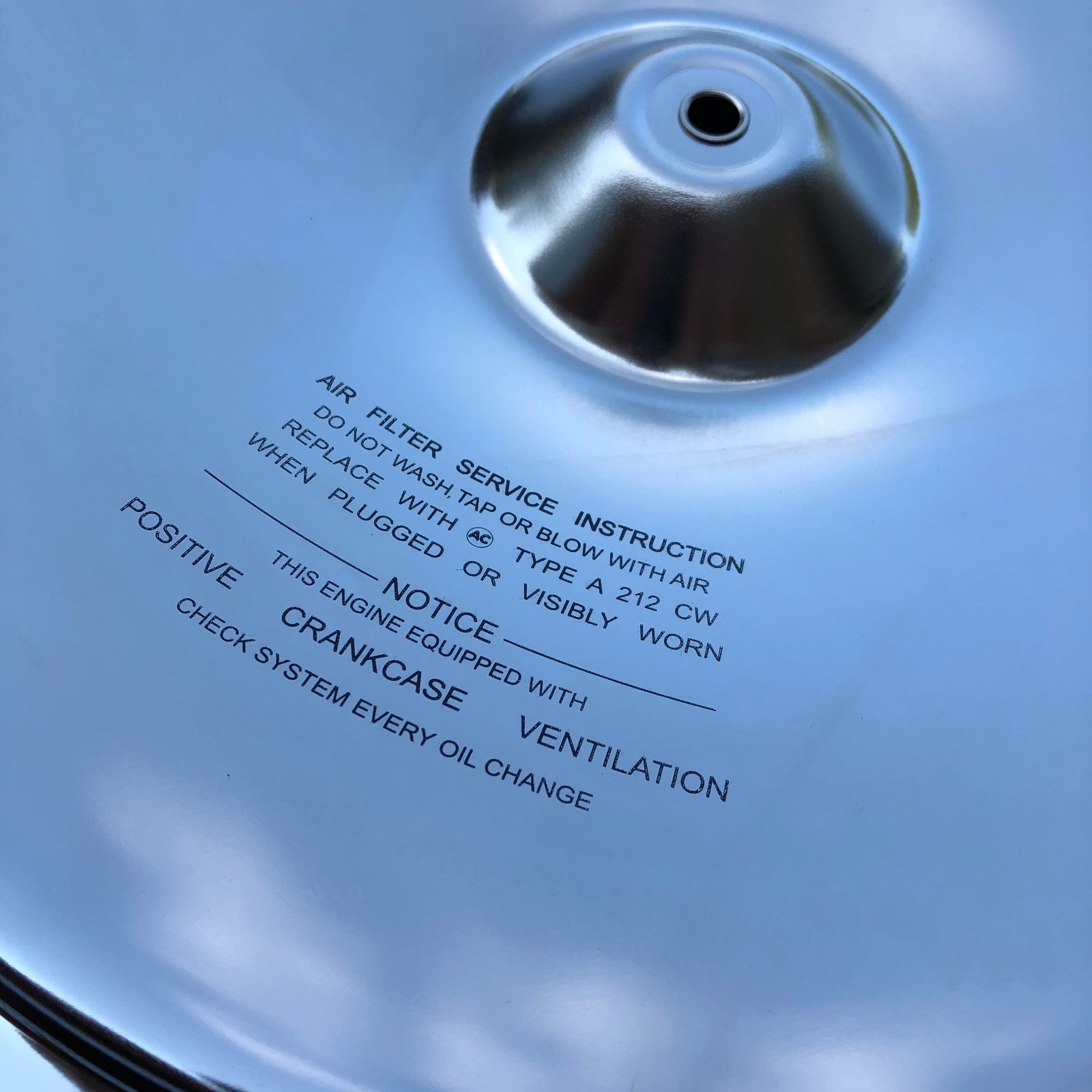 Corvette Chrome Air Cleaner Lid Top SB BB Engines Silk Screen Printing ...