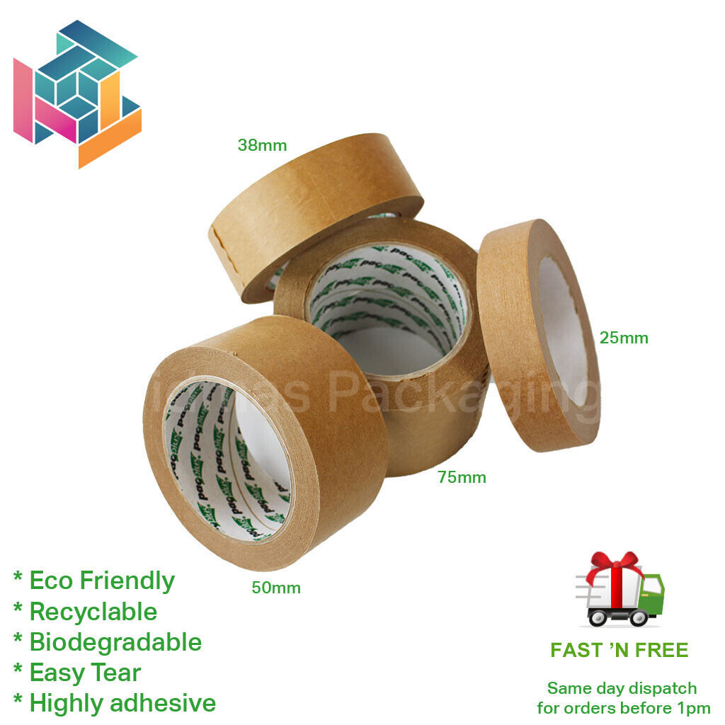25mm 38mm 50mm 75mm Eco Kraft Paper Picture Framing Backing Tape Self ...