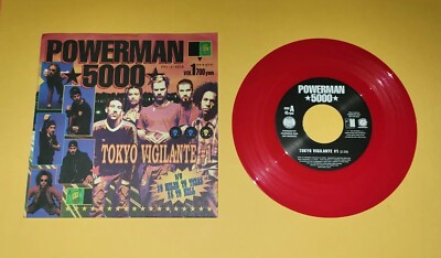 POWERMAN 5000 45 SINGLE record TOKYO VIGILANTE red vinyl PROMO 1997 ...