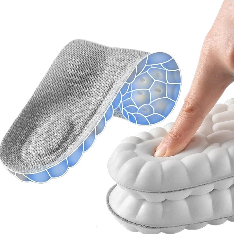 Men Women 4D Shoe Insoles Memory Foam Orthotic Shoe Relax Plantar ...