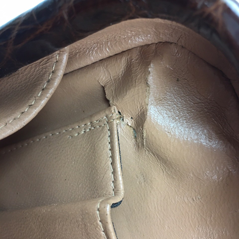 VINTAGE 40s 50s PURSE Top Handle BAG by Miller Penn Brown Alligator Bag ...