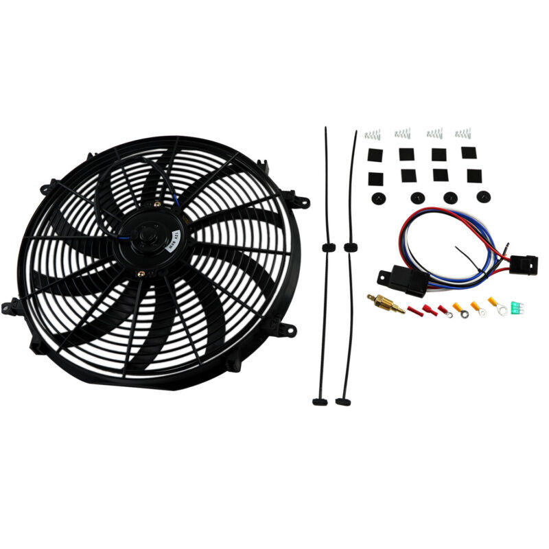16 INCH 12V Electric Radiator Cooling Thermal Thermo Fan +MOUNTING KIT ...