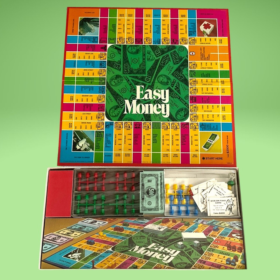 Vintage 1974 Milton Bradley Easy Money Board Game Pieces Sealed Never ...