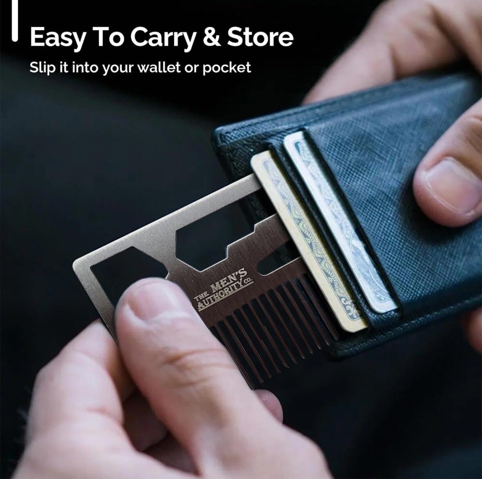 Set Of Combs Beard Comb for Men Mustache Comb Multi Tool Credit Card ...