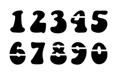 GROOVY TIME Numbers Stencil - 3 Inch 70s Font Address House Plastic ...