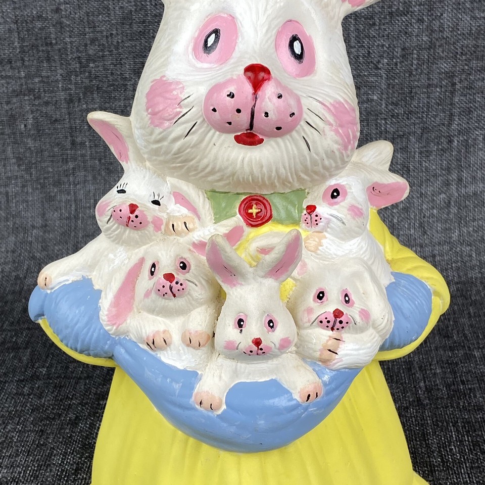 Vintage Bunny Rabbit Figurine 12" Tall Hand Painted | eBay