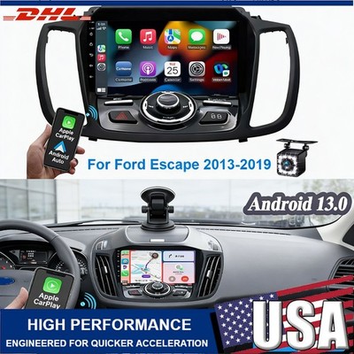 Android 13 Car Radio Stereo Wireless Carplay Audio GPS For Ford Escape ...