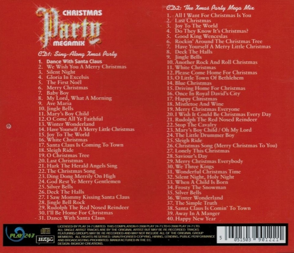 Christmas Party Megamix (2 CD Set, 2008, Brand New) 60 Tracks on 2 ...