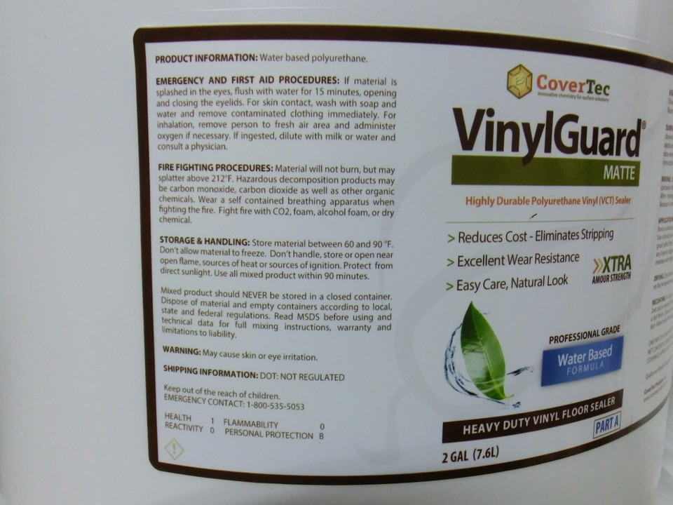 CoverTec VinylGuard Heavy Duty Vinyl Floor Sealer – Matte Finish - 3 ...