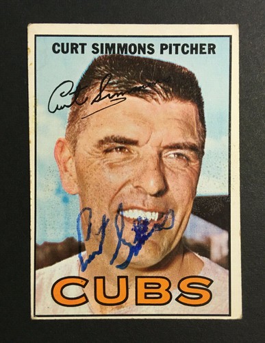 Curt Simmons Cubs sign 1967 Topps baseball card #39 Auto Autograph 3 | eBay