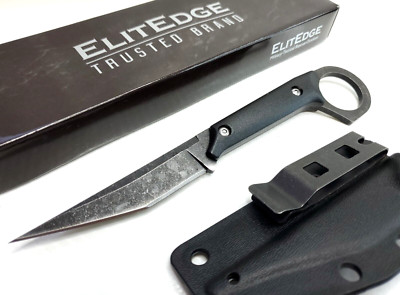 Shank Shiv Fixed Blade Knife Full Tang Stonewashed Kydex Vertical Carry ...