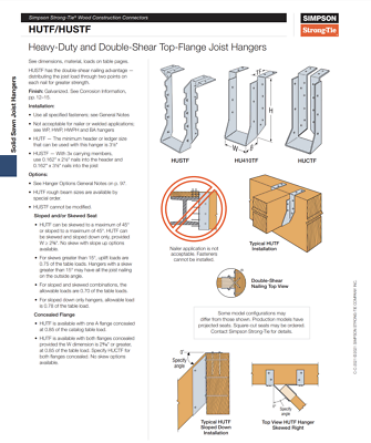 Simpson Top Flange Joist Hanger