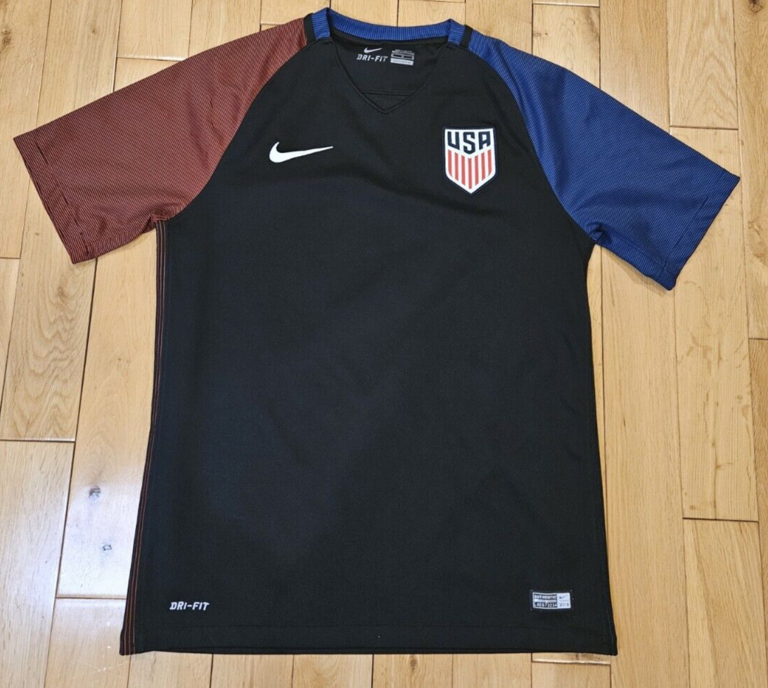 Nike 2016 USA Soccer USMNT Team Black Away Jersey Kit Mens Medium Copa ...