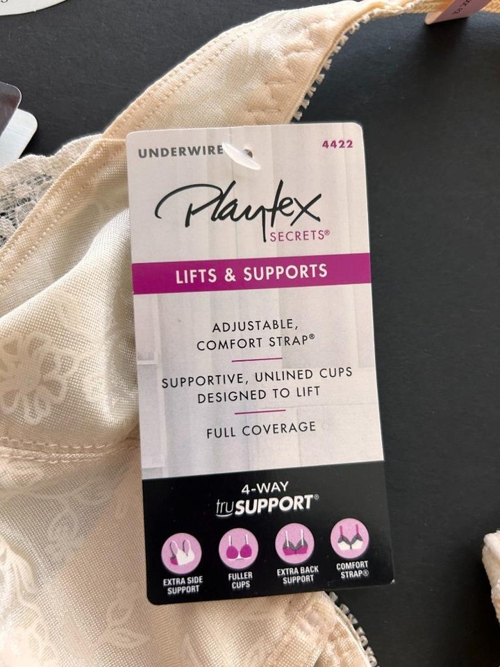 Playtex bra Lift Support Love Curves 36D 38B 40D 44C 44DD New 4422 ...