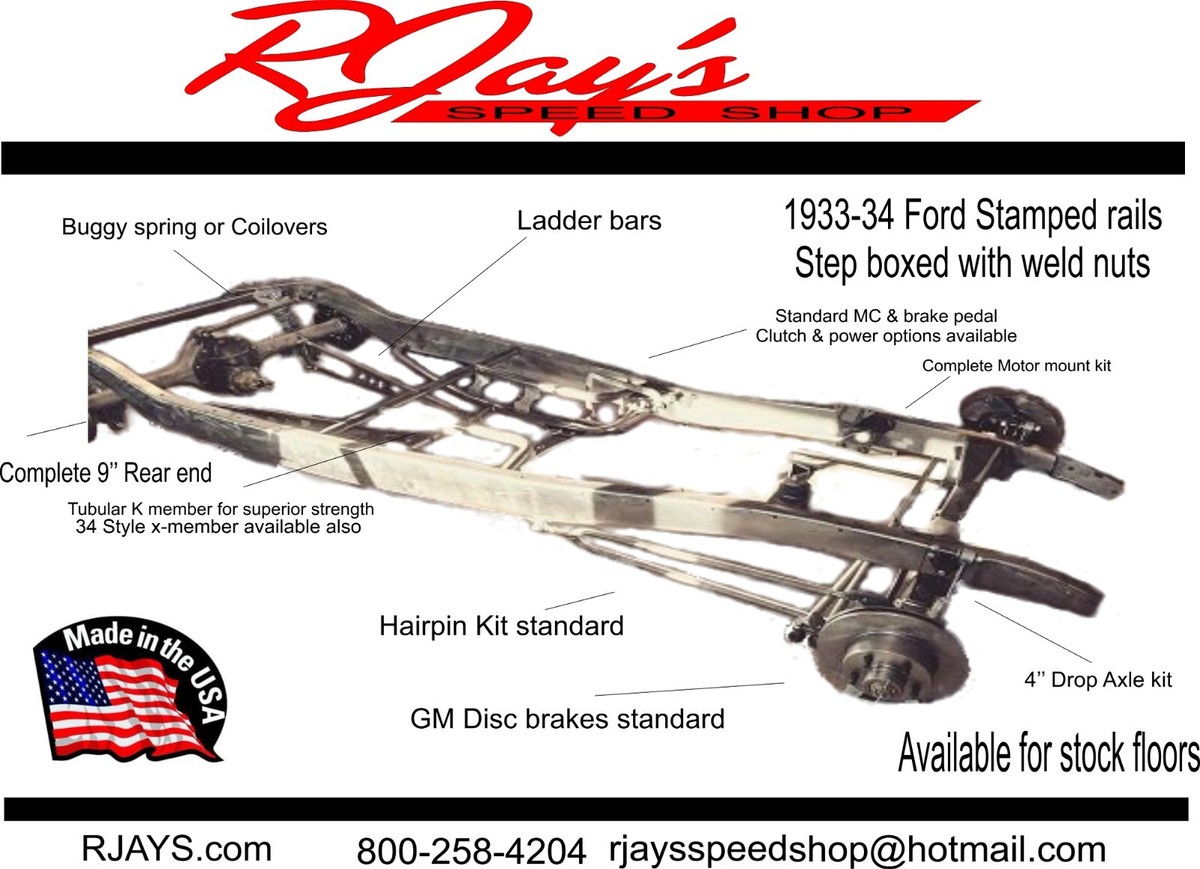 1934 Ford Frame Rails Frame Chassis 1933, 1934 Ford Car Truck Hot