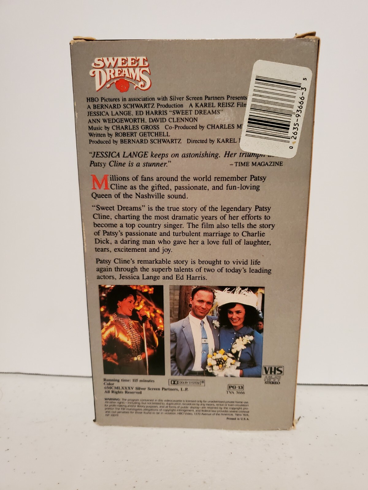 SWEET DREAMS | JESSICA LANGE as Patsy Cline | ED HARRIS | 1985 VHS | eBay