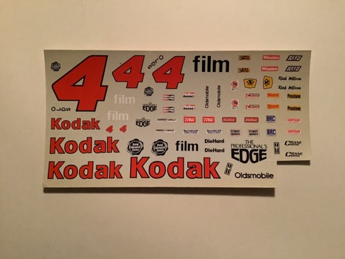 Rick Wilson NASCAR DECAL # 4 KODAK FILM 1/24 scale water slide decal ...