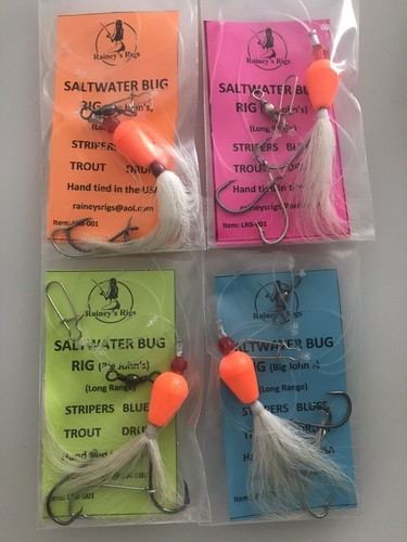 SALTWATER BUG RIGS (4) - NEW - 50lb, Hi/Lo Rig, Long Cast Rig, 2/0 ...