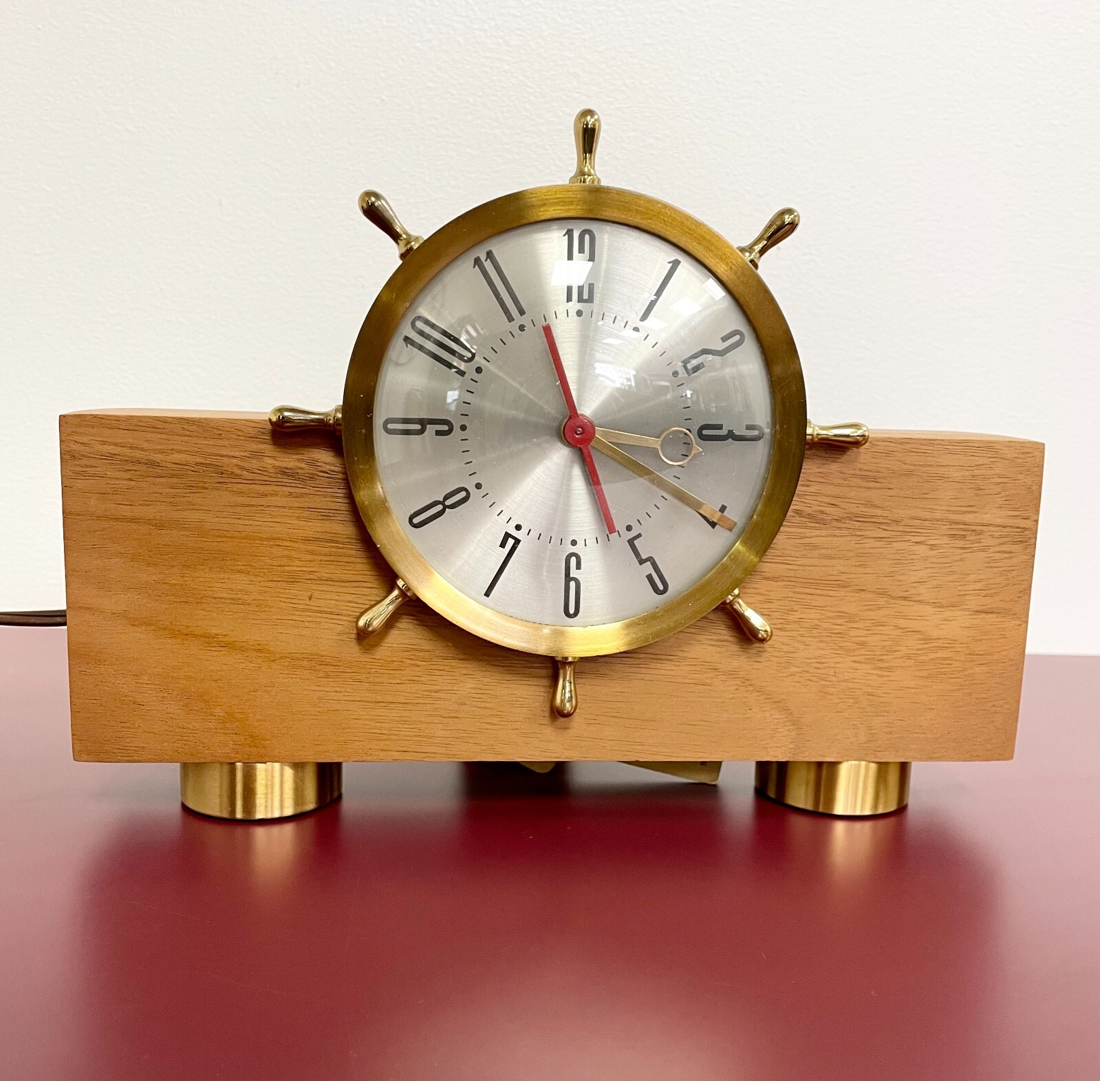 Vintage MCM O.B. McClintock Nautical Ship's Wheel Clock | eBay