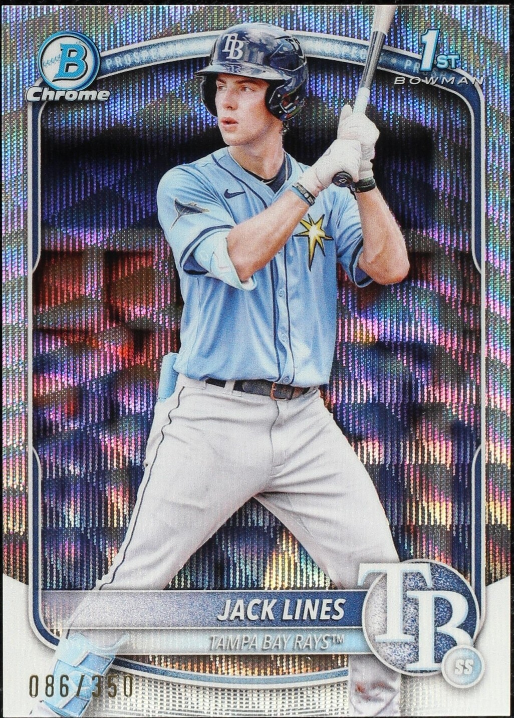 2025 Bowman - Chrome Prospects Jack Lines #BCP-64 Wave Refractor /350 ...