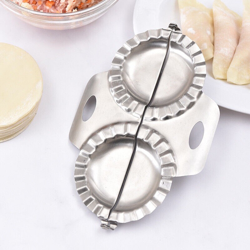 Double Dumpling Press Mold Empanada Gyoza Puff Pie Mold Maker Stainless ...