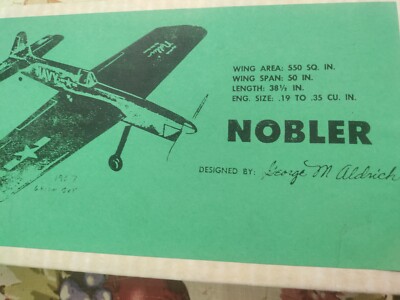 control line model airplane kits vintage Green Box Nobler New in box ...