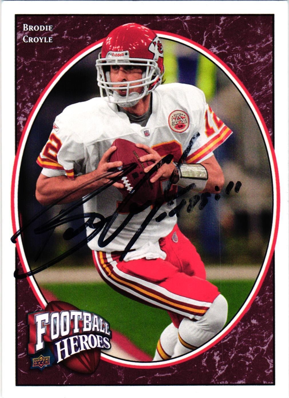 #15 Brodie Croyle Signed 2008 Upper Deck Football Heroes Card AUTO ...