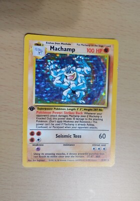 MACHAMP 1st Edition Holographic 8/102 Base Set Card | eBay