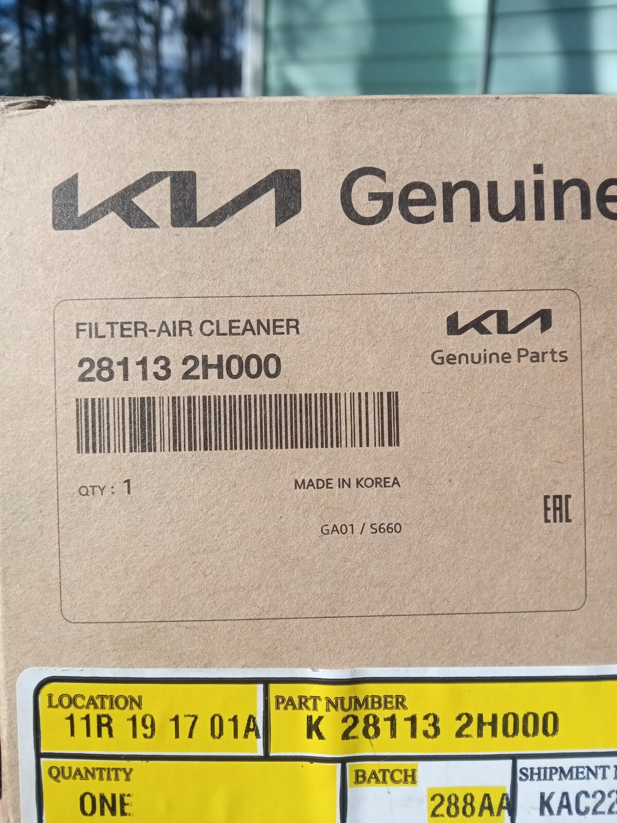 Genuine OEM Air Filter for Kia 281132H000 for sale online | eBay