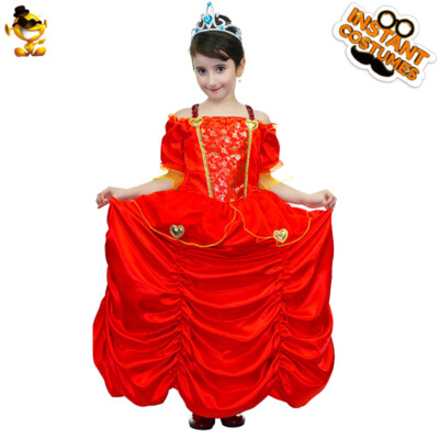 Girls Red Princess Costume Kids Gorgeous Queen Role Play Outfits for ...