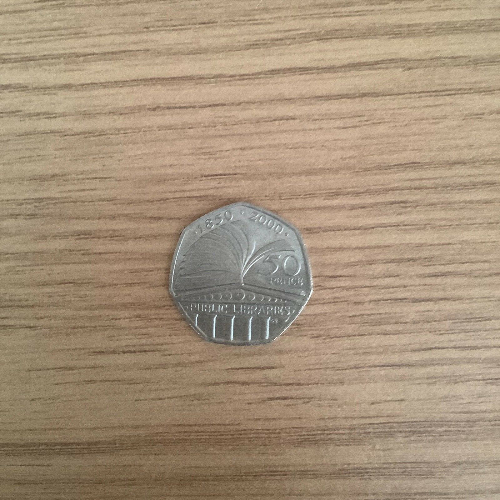 Rare 50 pence 50p 1850 - 2000 Public Library / Libraries | eBay UK