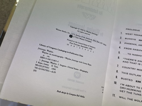 Error When SIGNED Waylon: An Autobiography - HC Waylon Jennings First ...