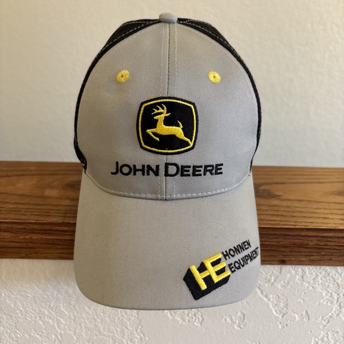 John Deere Honnen Equipment Adjustable Baseball Hat Cap Gray Black ...