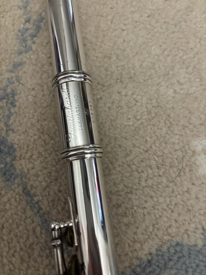 Vintage Gemeinhardt Elkhart M2 flute Solid Silver Head With serial ...