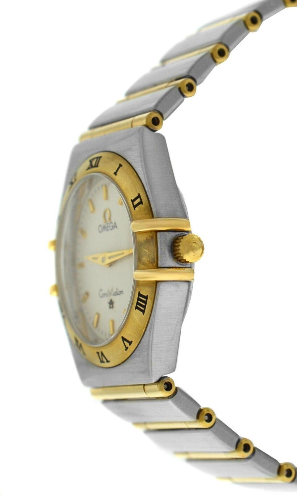 Omega Constellation 795.1202 Full Bar 18k Yellow Gold Steel 25MM Lady ...